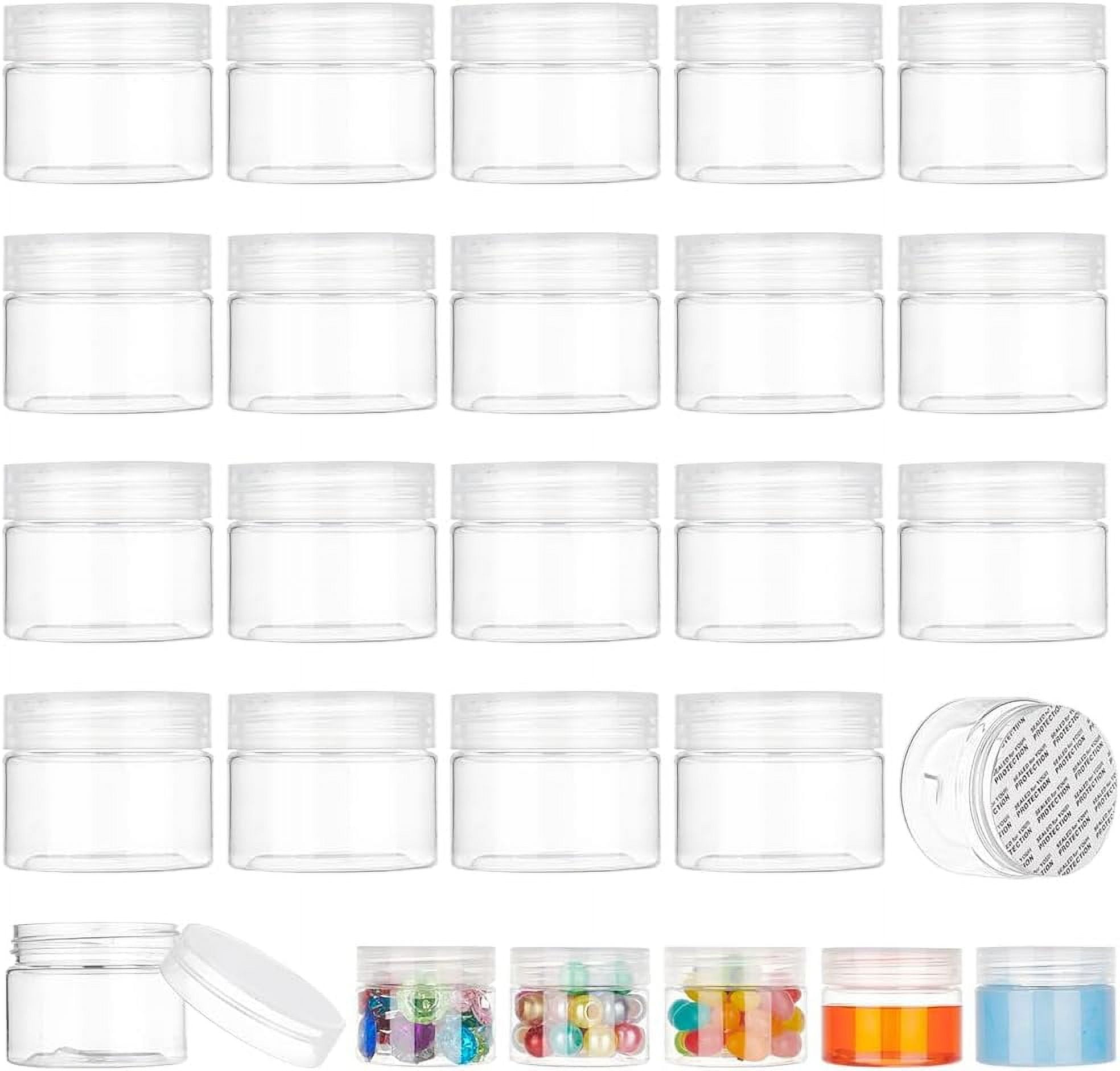 30 Pack 40ml/ 1.4oz Plastic Round Storage Containers 1.9x1.5 Inch Clear ...