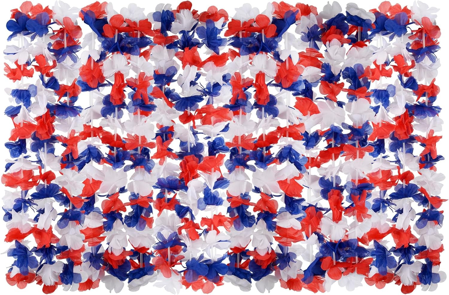 30 Pack 4th of July Garlands Patriotic Leis Red White and Blue Leis ...