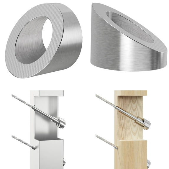 30 Pack 5/16" ID 316L Stainless Steel Angle Washers, 30° Beveled ...