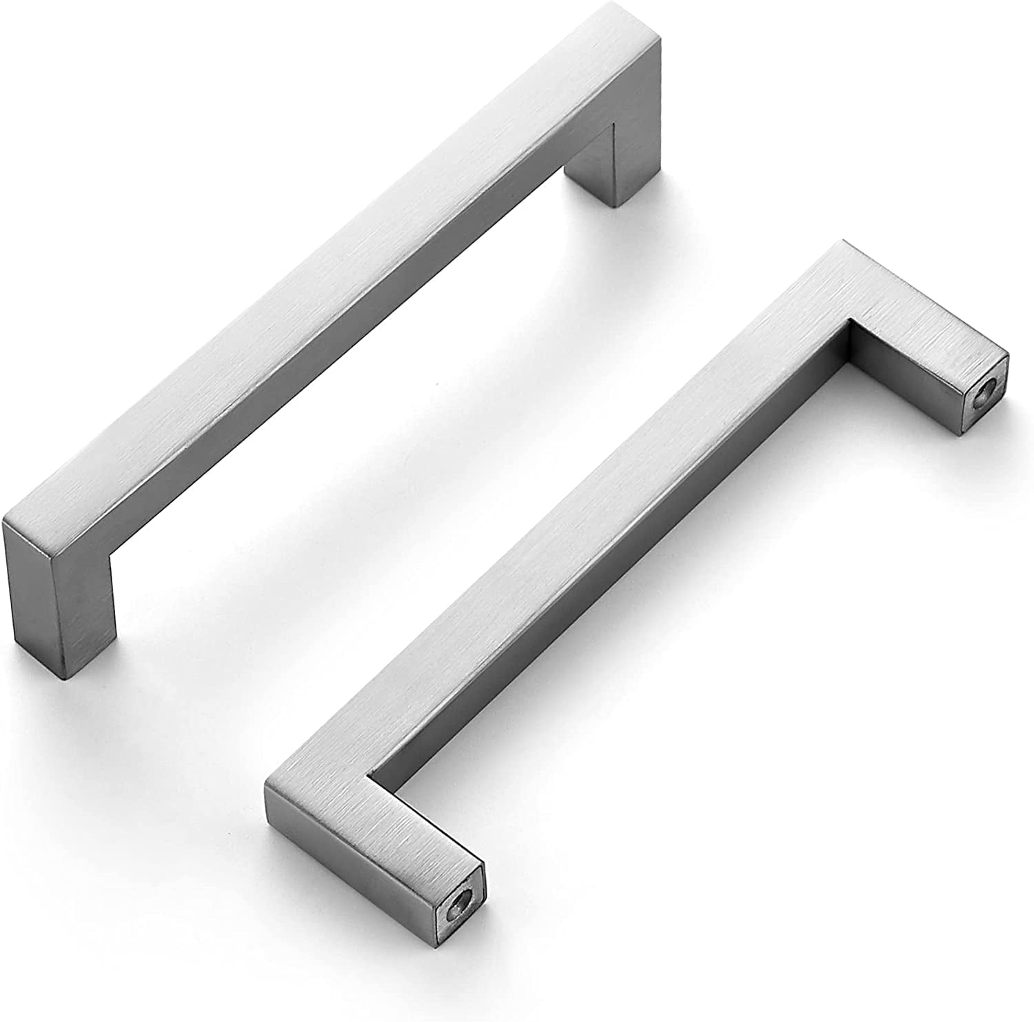 30 Pack 5 Inch Kitchen Square Cabinet Handles Satin Nickel Cabinet ...