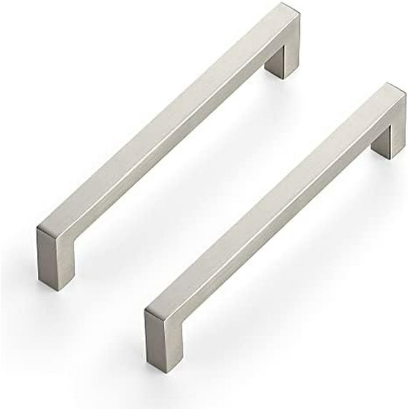 30 Pack 6-1/4 Inch Square Cabinet Handles - Brushed Nickel Pulls ...
