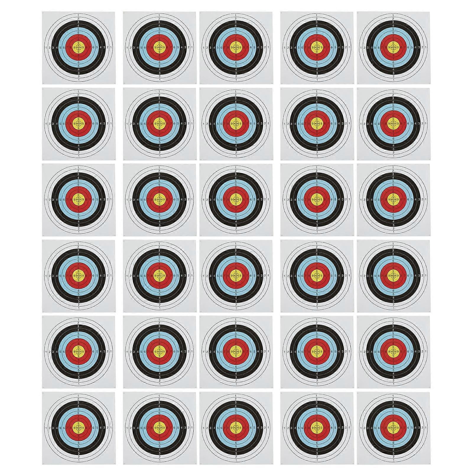 30 Pack 60cm Archery Target Paper Full Ring Archery Compound Anti Curve ...
