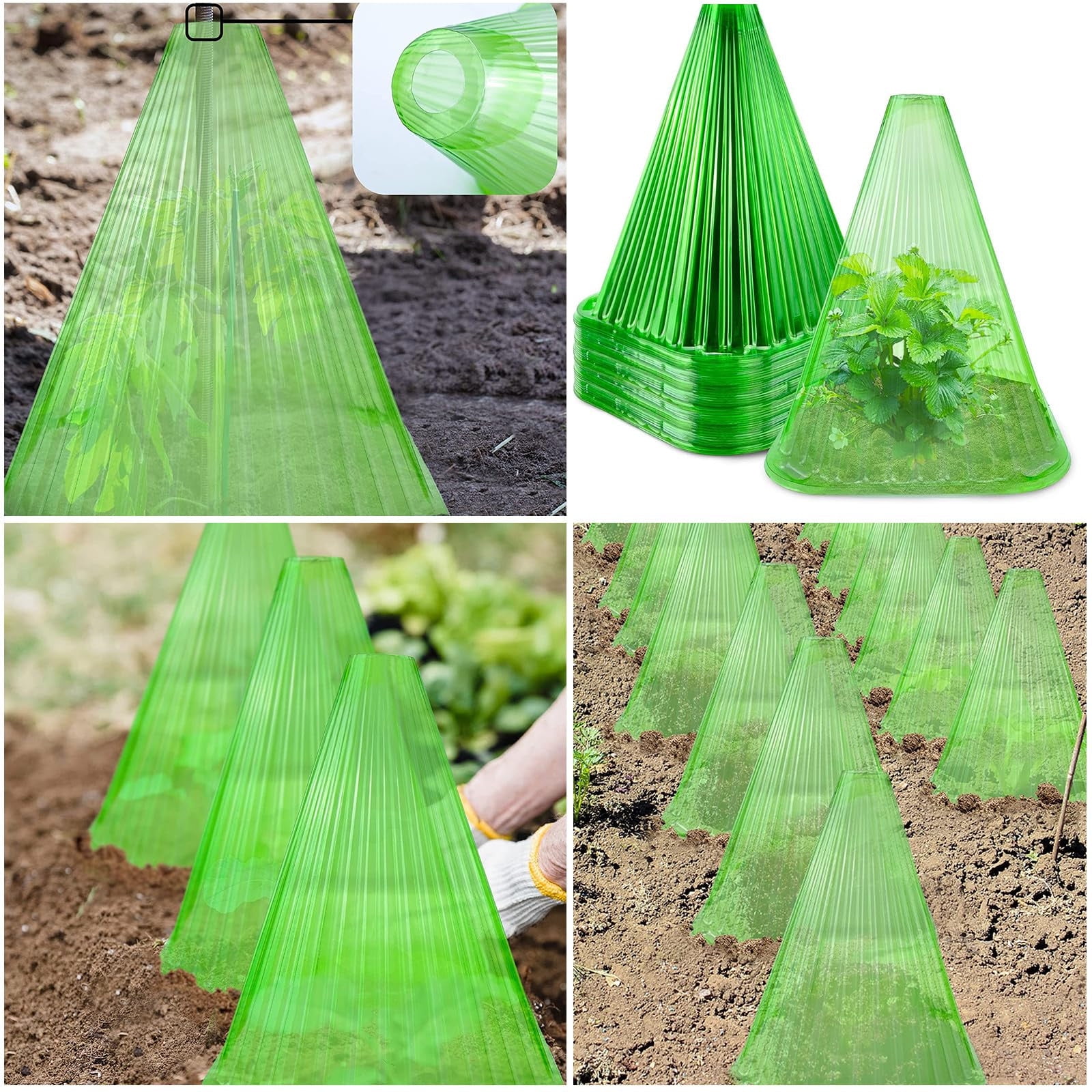 30 Pack 7x9 Inch Garden Cloches, Reusable Plastic Plant Covers for ...