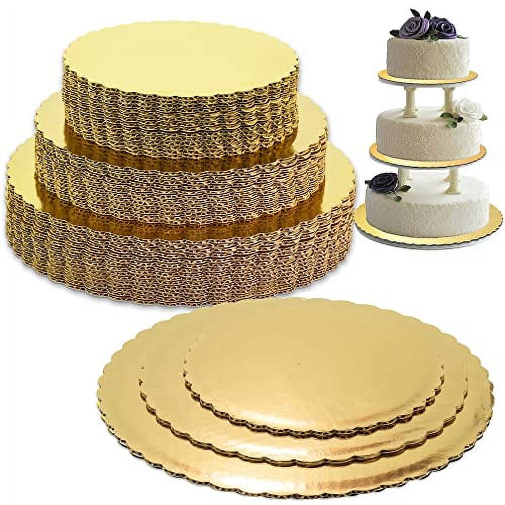[30 Pack] 8 10 12" Round Cake Boards Set - Cardboard Disposable Layered ...