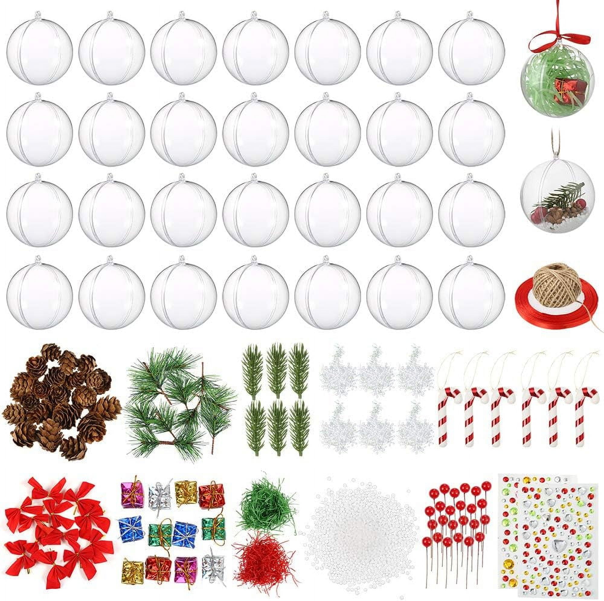30 Pack 80mm DIY Plastic Ball Ornaments for Christmas & Holiday Decor ...