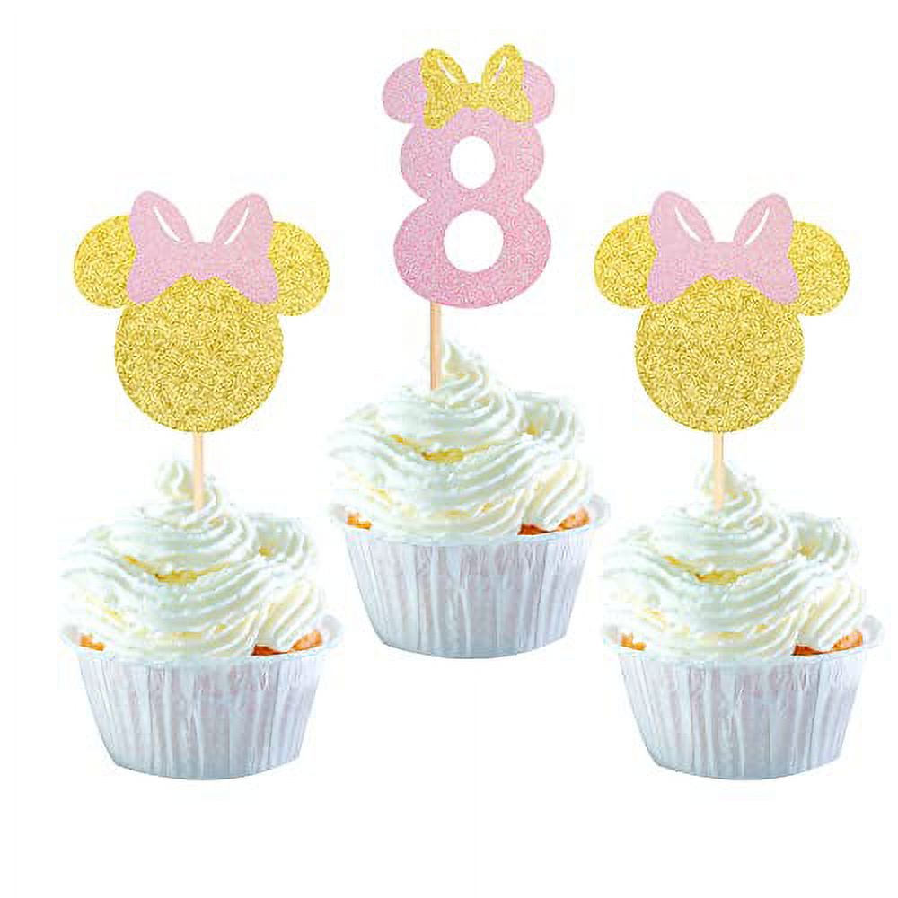 30 Pack 8th Birthday Party Cupcake Toppers Number 8 Mouse Inspired ...