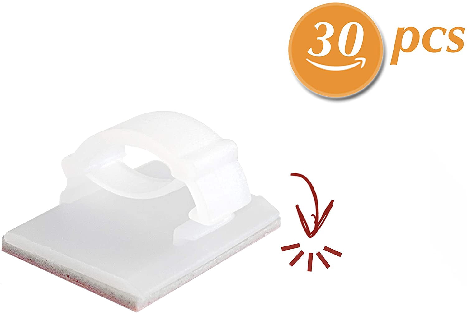 30 Pack - Adjustable Adhesive Cable Clips for Fiber Optic Cable ...