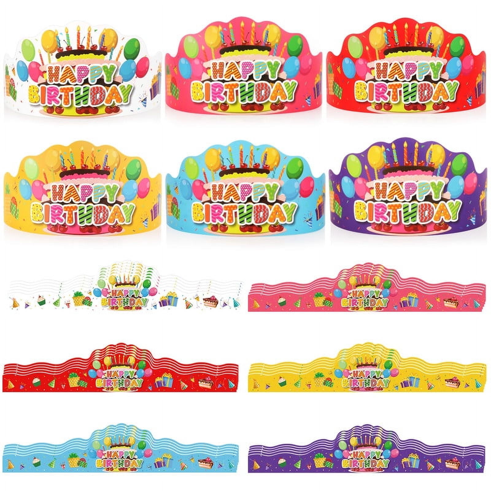 30 Pack Birthday Crowns for Kids Classroom, Paper Crowns Birthday Hats ...