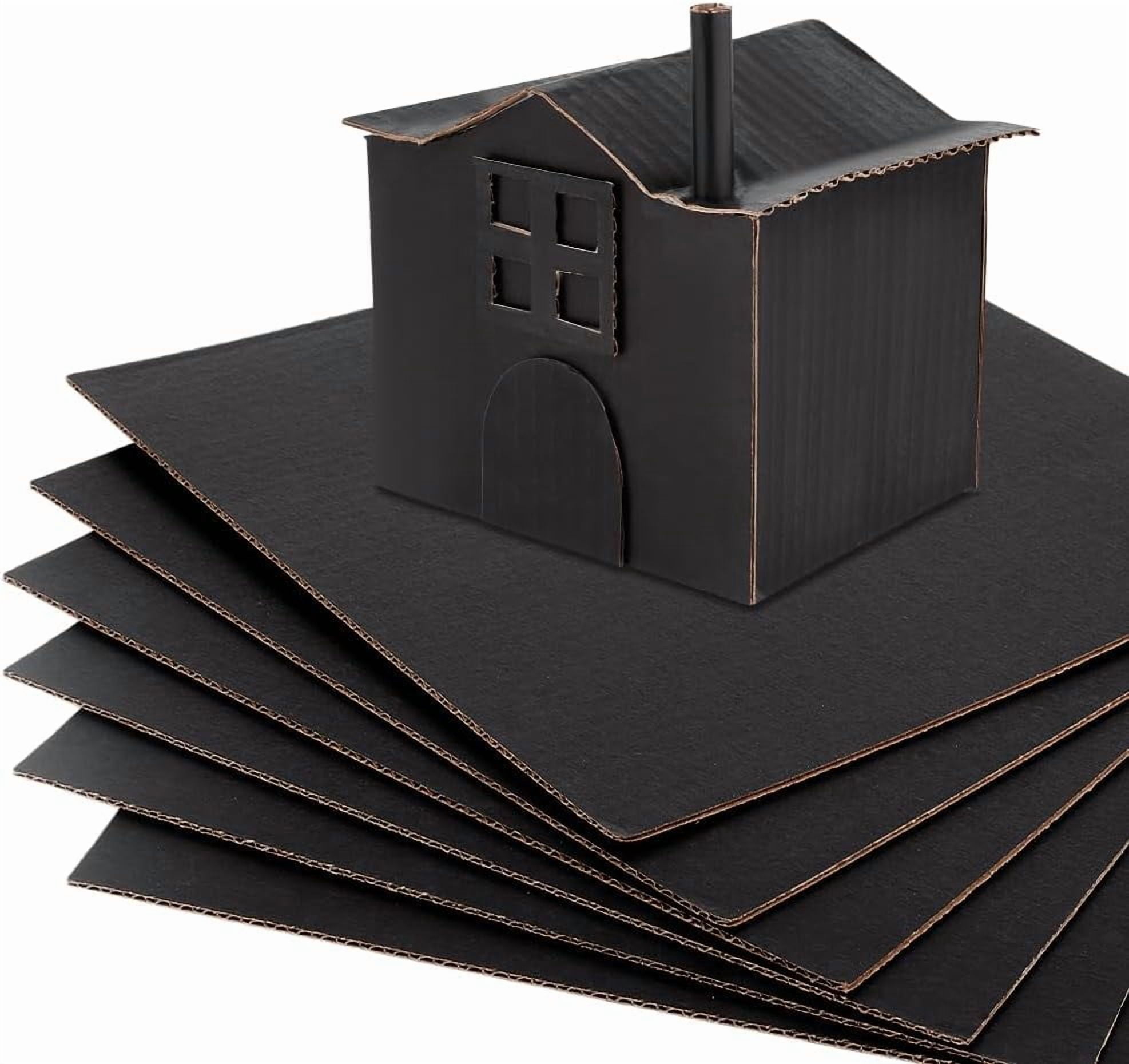 30 Pack Black Corrugated Cardboard Sheets 11.8x11.8inch Squares Flat ...