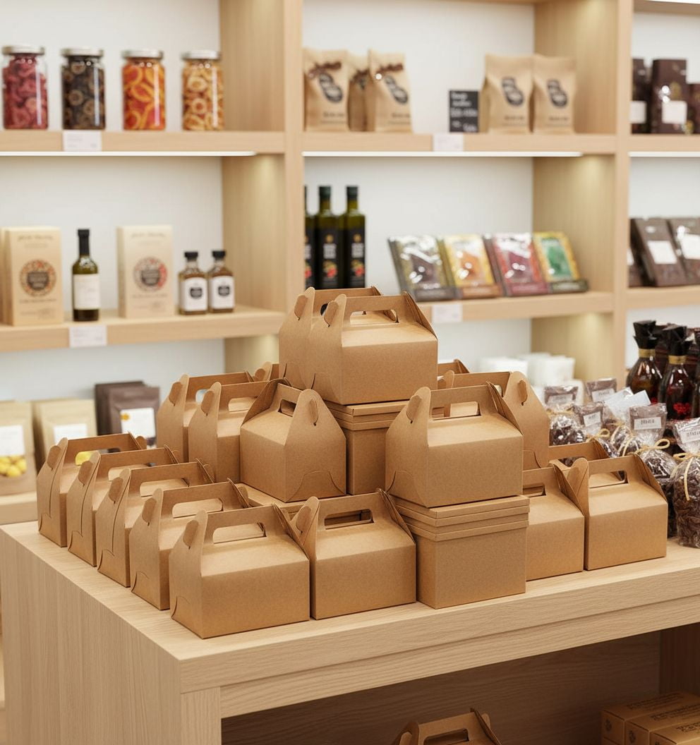 30 Pack Brown Gable Gift Boxes Kraft Gift Box Candy Treat Boxes, Small ...