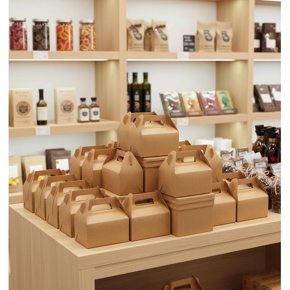 30 Pack Brown Gable Gift Boxes Kraft Gift Box Candy Treat Boxes, Small ...