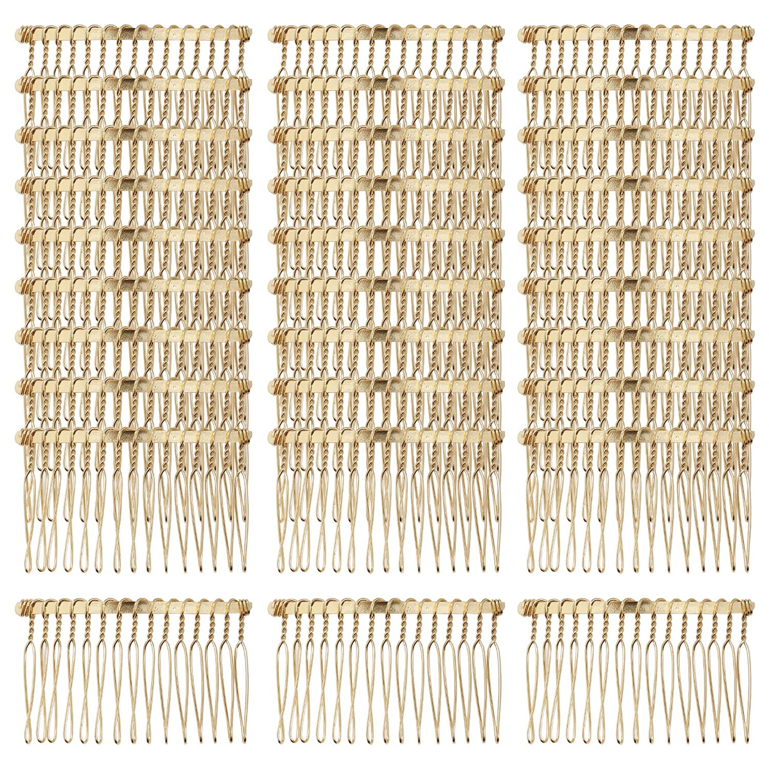 30 Pack Bulk 15 Teeth Silver Gold Black Metal Side Hair Combs Wire ...