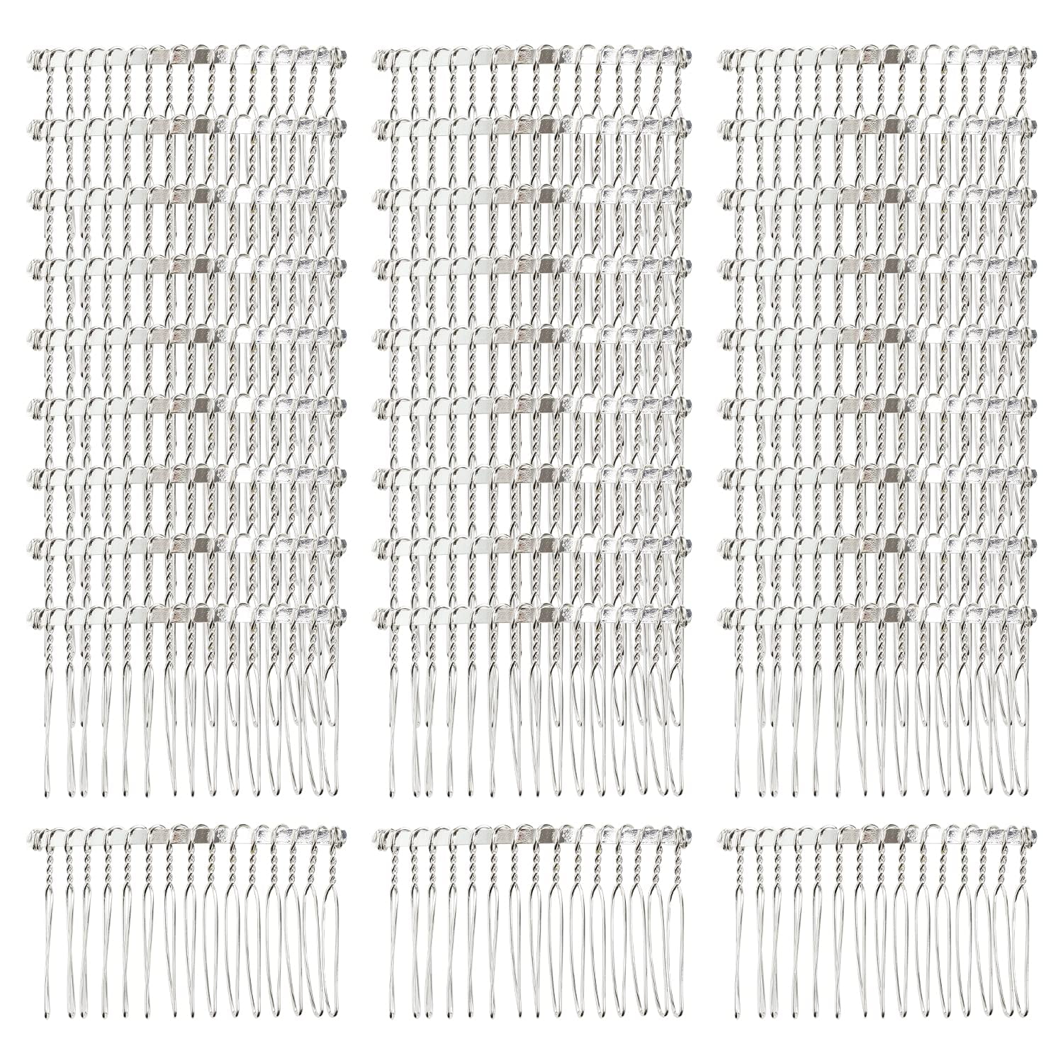 30 Pack Bulk 15 Teeth Silver Gold Black Metal Side Hair Combs Wire ...