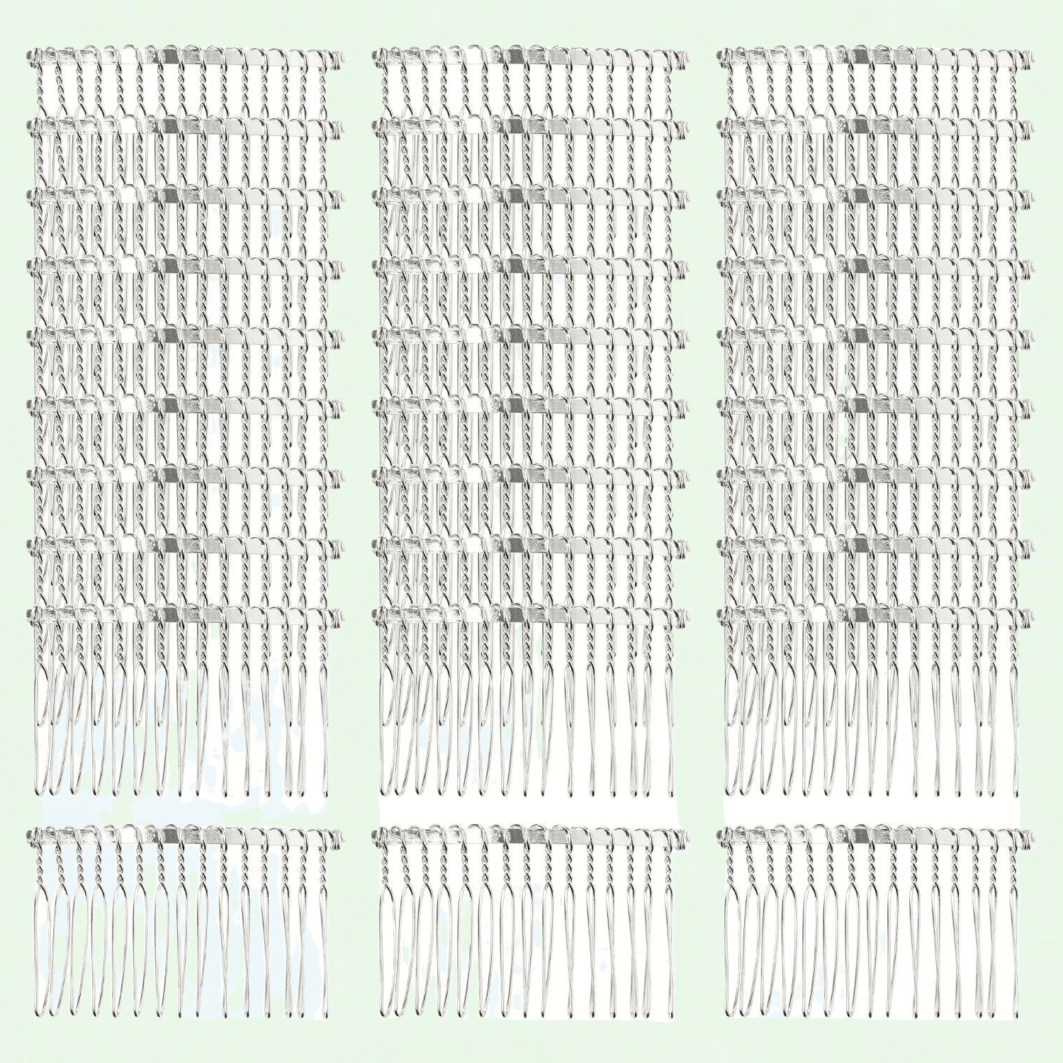 Bulk Pack of 30 Silver Metal Side Hair Combs with 15 Teeth, Decorative ...