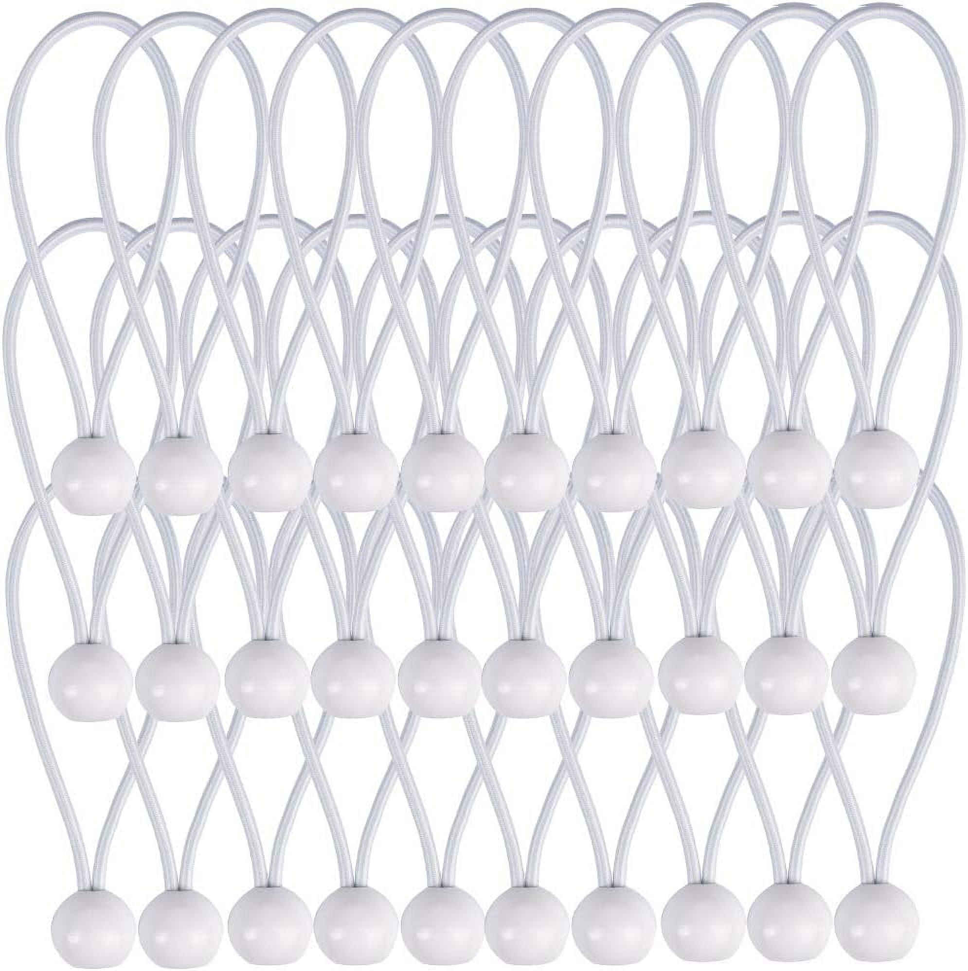 30 Pack Bungee Balls, White Ball Bungee Heavy Duty Heavyweight 9inches ...