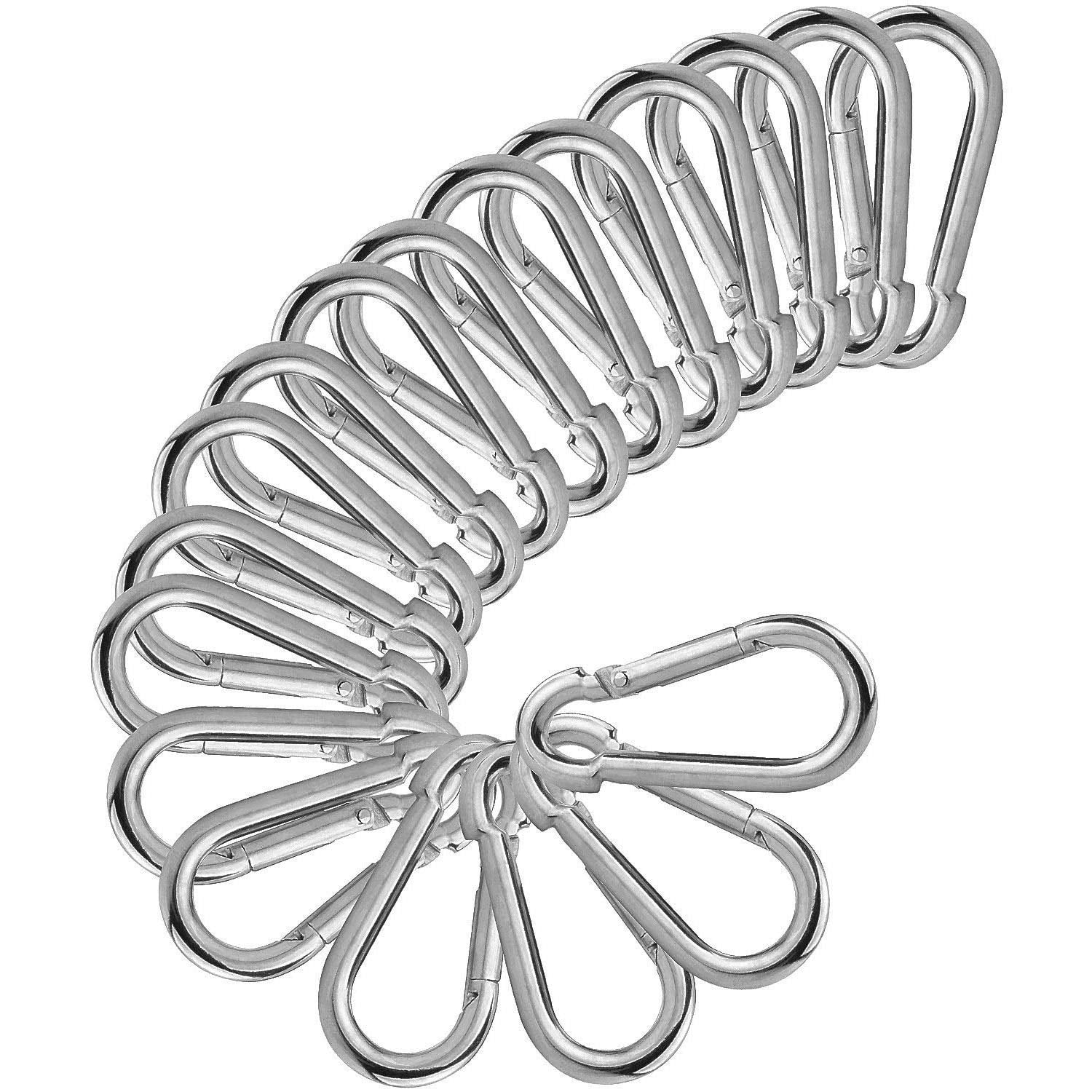 30 Pack Carabiner Clip Spring Snap Hook, 2inch M5x50MM Small Carabiner ...