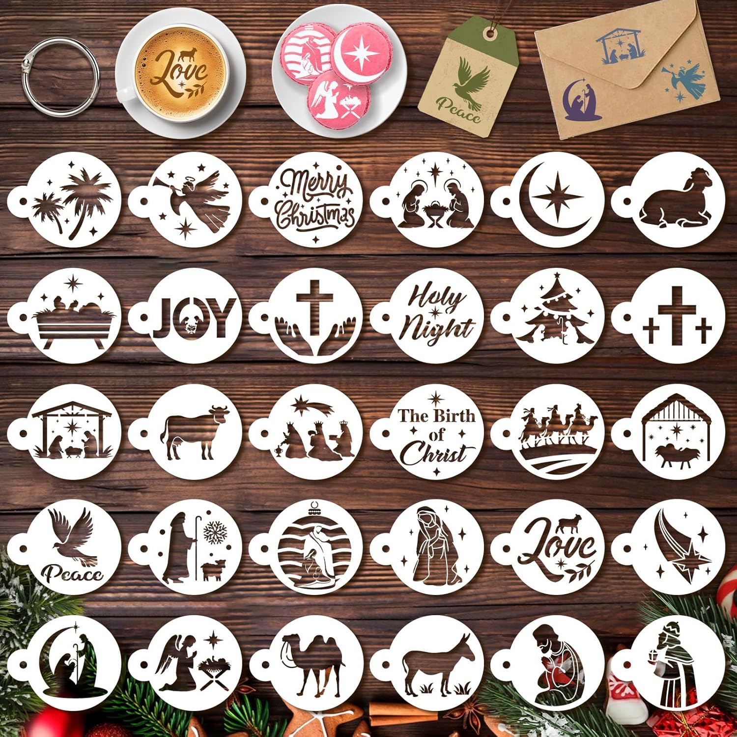 30 Pack Christmas Nativity Cookie Stencils Templates, Reusable Nativity ...