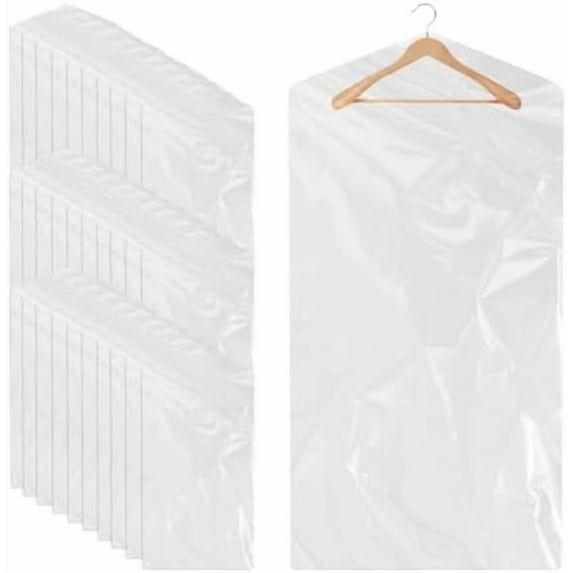 30 Pack Clear Garment Bags for Clothes, 35.4inch Clothes Covers Plastic ...