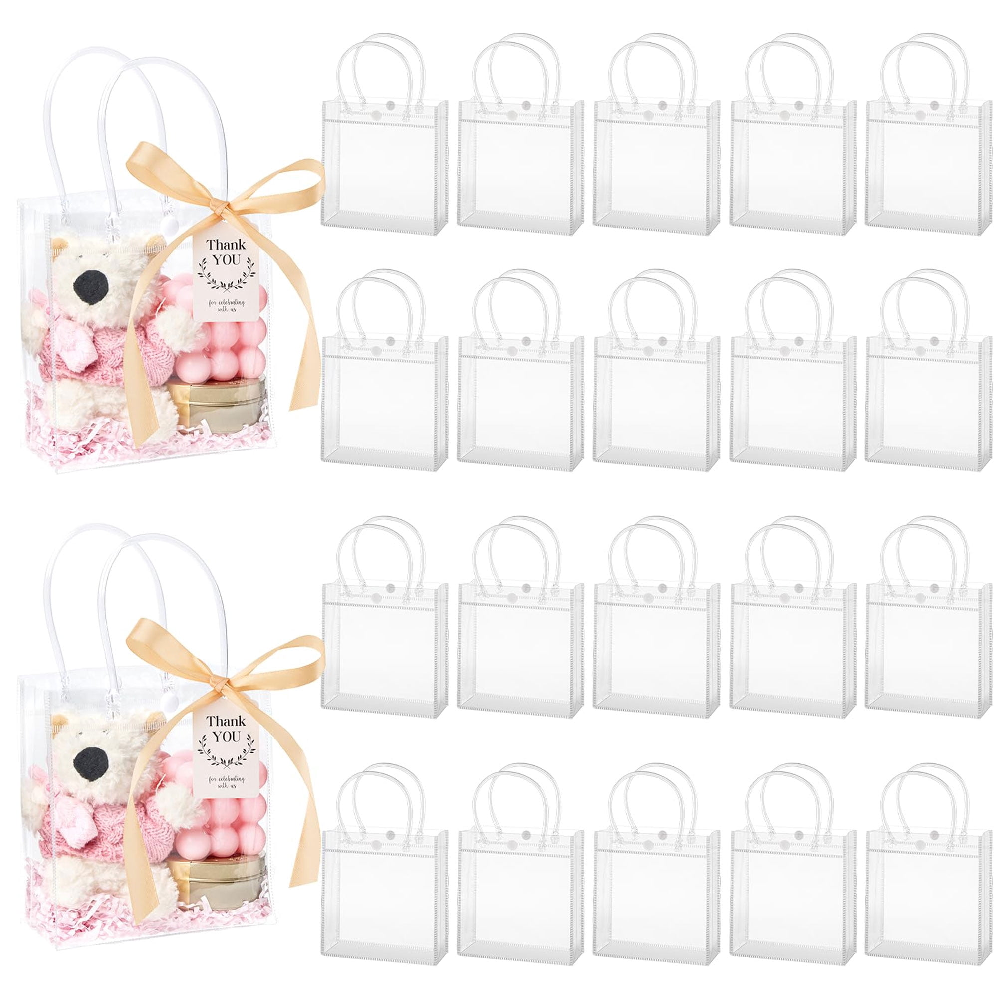 30 Pack Clear Goodie Bags with Handles, Party Favor Tote Bags - Walmart.com