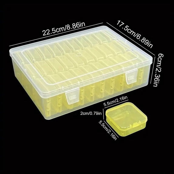 30-Pack Clear Plastic Bead Organizer Boxes – Small Hinged Storage ...