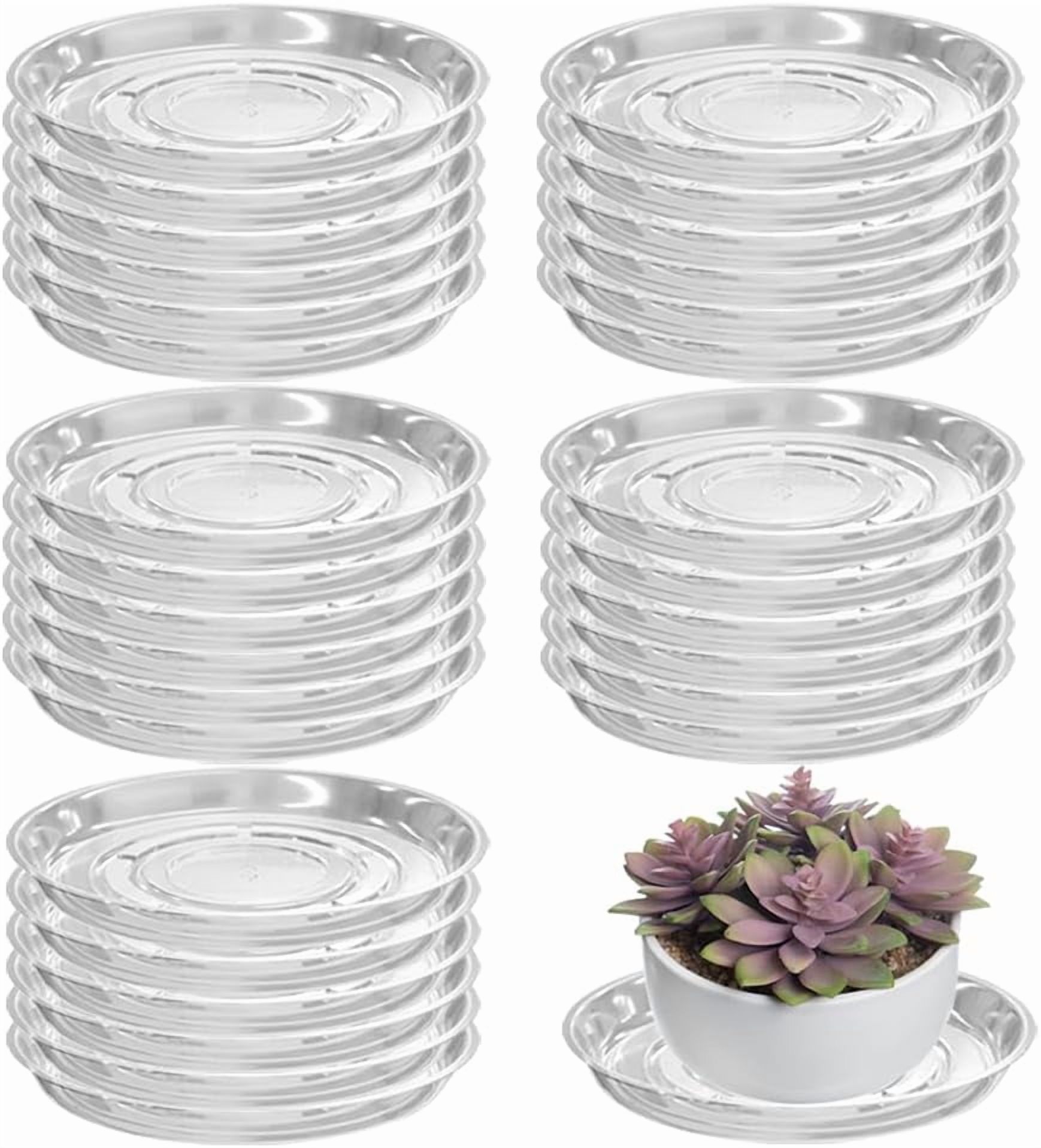 30 Pack Clear Plastic Plant Saucers 18 inch Plant Trays for Pots Plant ...