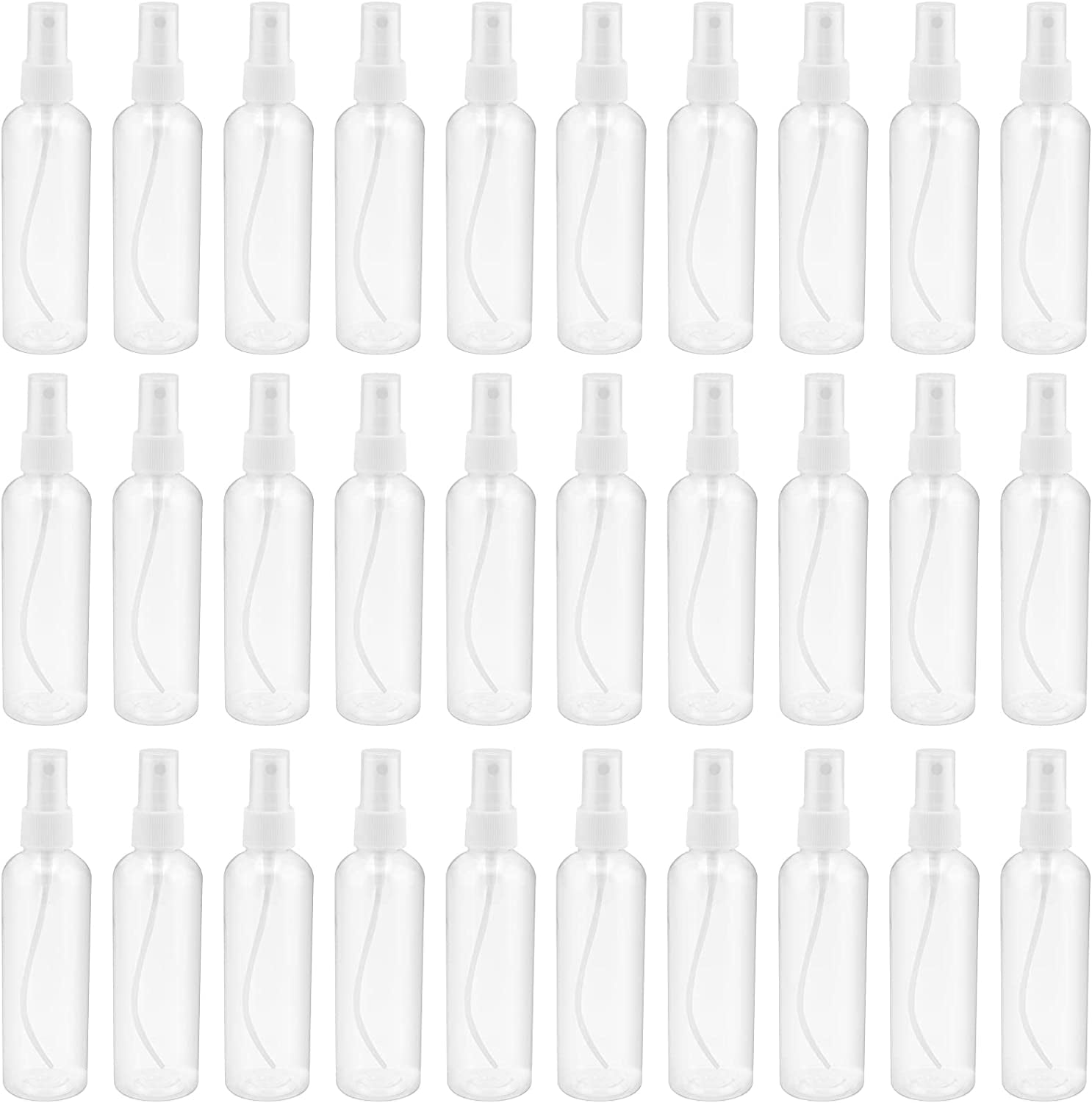 30 Pack Clear Plastic Spray Bottles with Caps, 4 oz Spray Bottles Mist ...