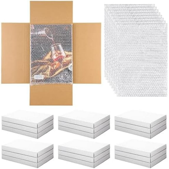 30 Pack Corrugated Comic Book Mailers with 30 Bubble Bags, Comic Book ...
