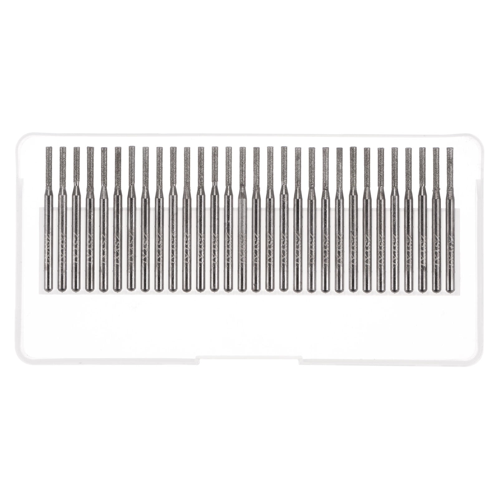 30 Pack Diamond Grinding Burrs Carving Bits 2mm Cylindrical Head ...
