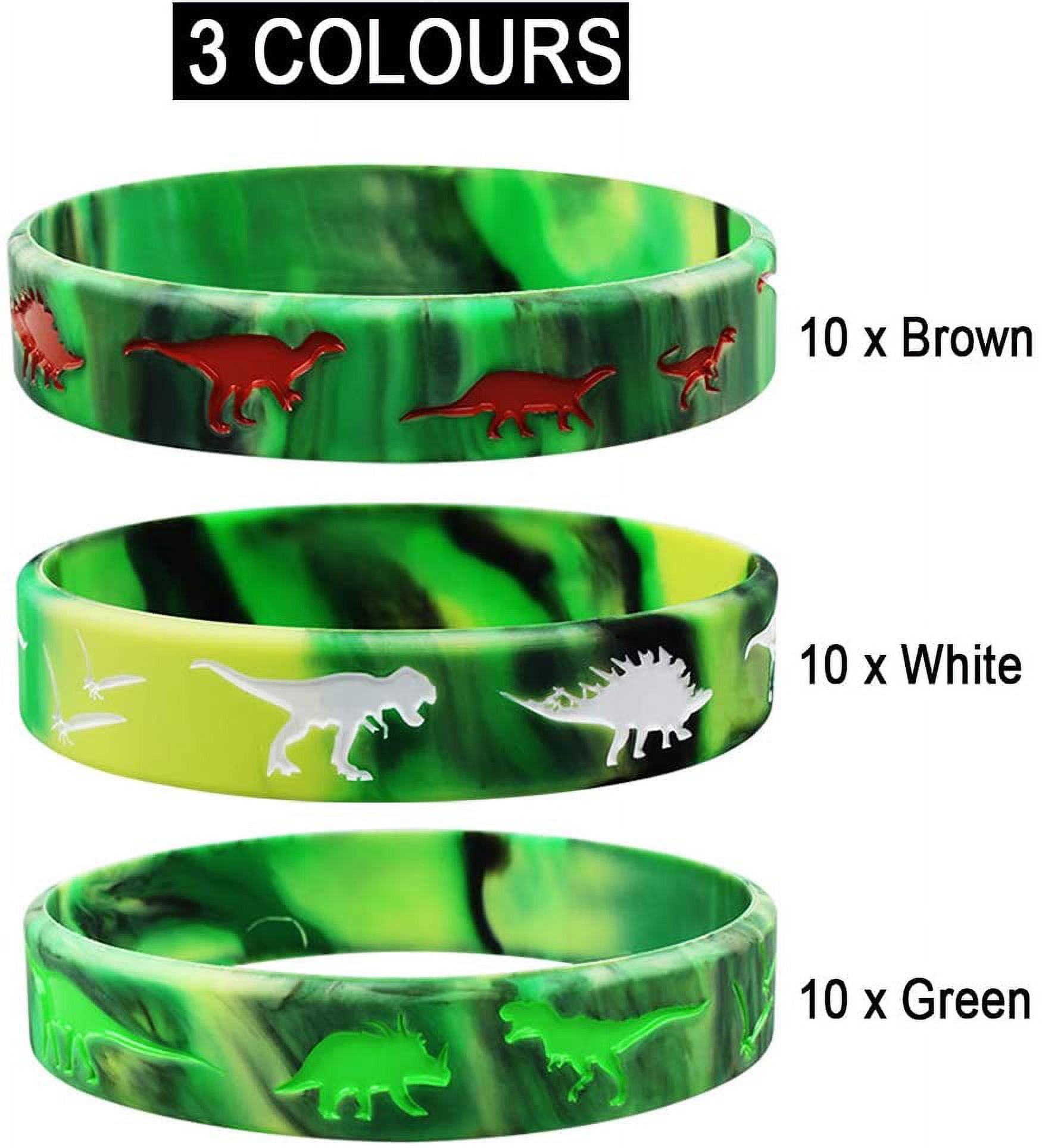 30 Pack Dinosaurs Silicone Wristbands Dinosaurs Bracelets Dinosaurs ...