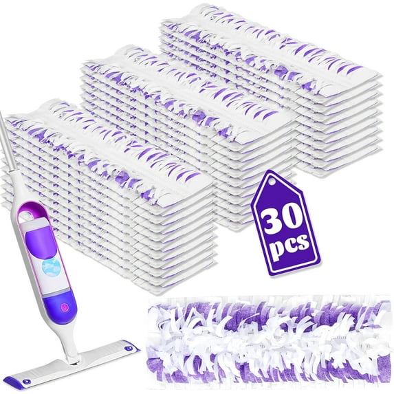 30 Pack Disposable Mop Pads Compatible with Power Mop Pads Replacement ...