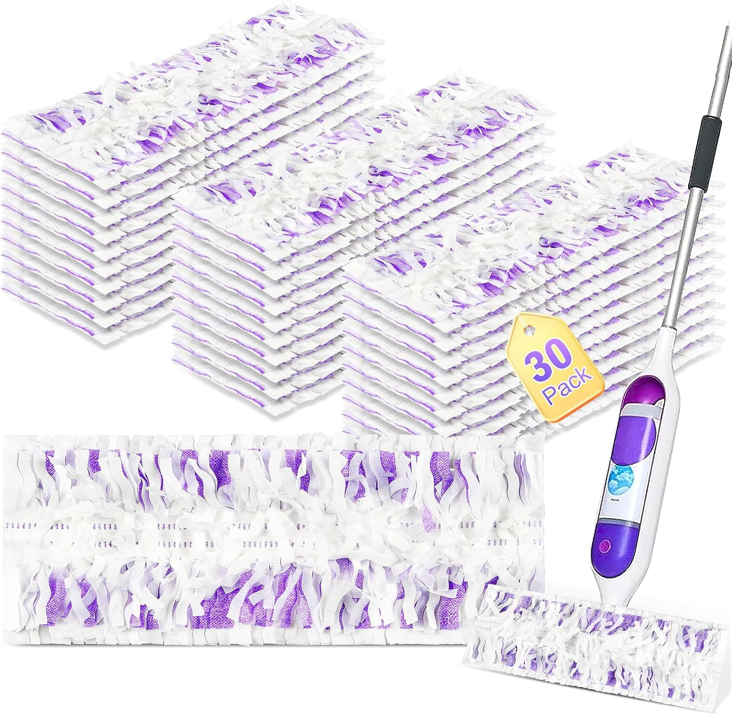 30 Pack Disposable Moping Pads Refills for Power Mop Multi-Surface Mop ...