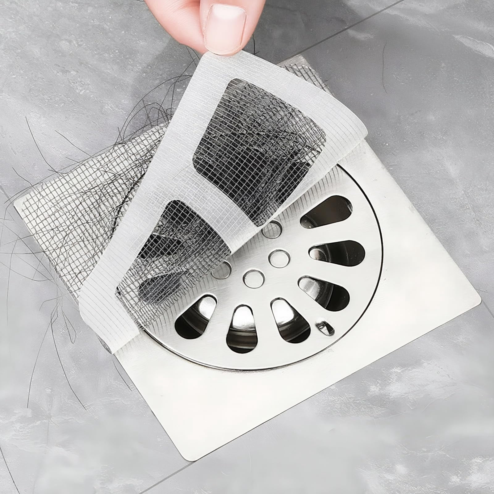 30-Pack Disposable Shower Drain Hair Catchers, Mesh Sticker Covers for ...