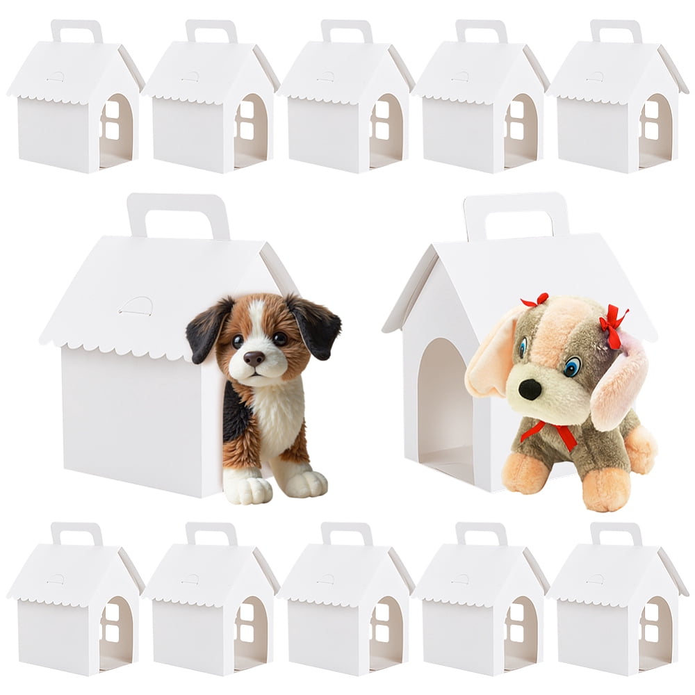 30 Pack Dog Party Favors Boxes 3.9x4.7x7 Inch White Dog House Boxes ...