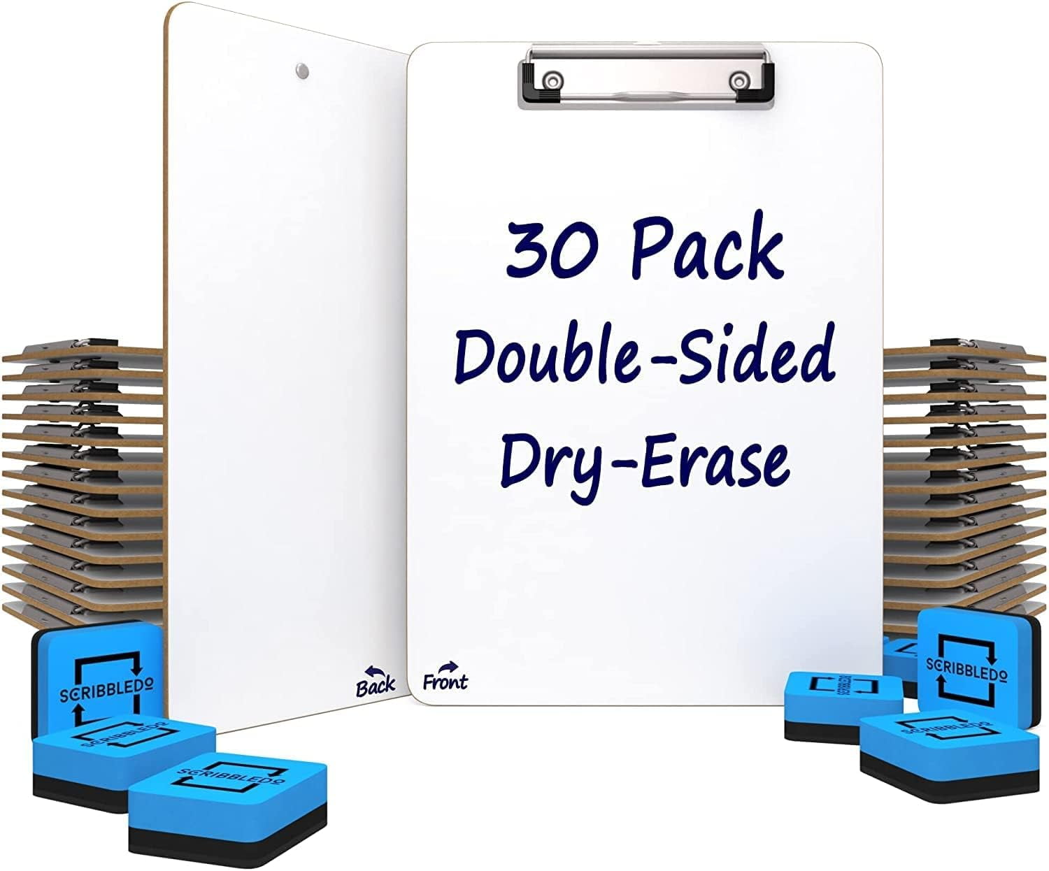 30 Pack Double Sided Dry Erase Clipboards 9"x12" Durable Clipboards ...