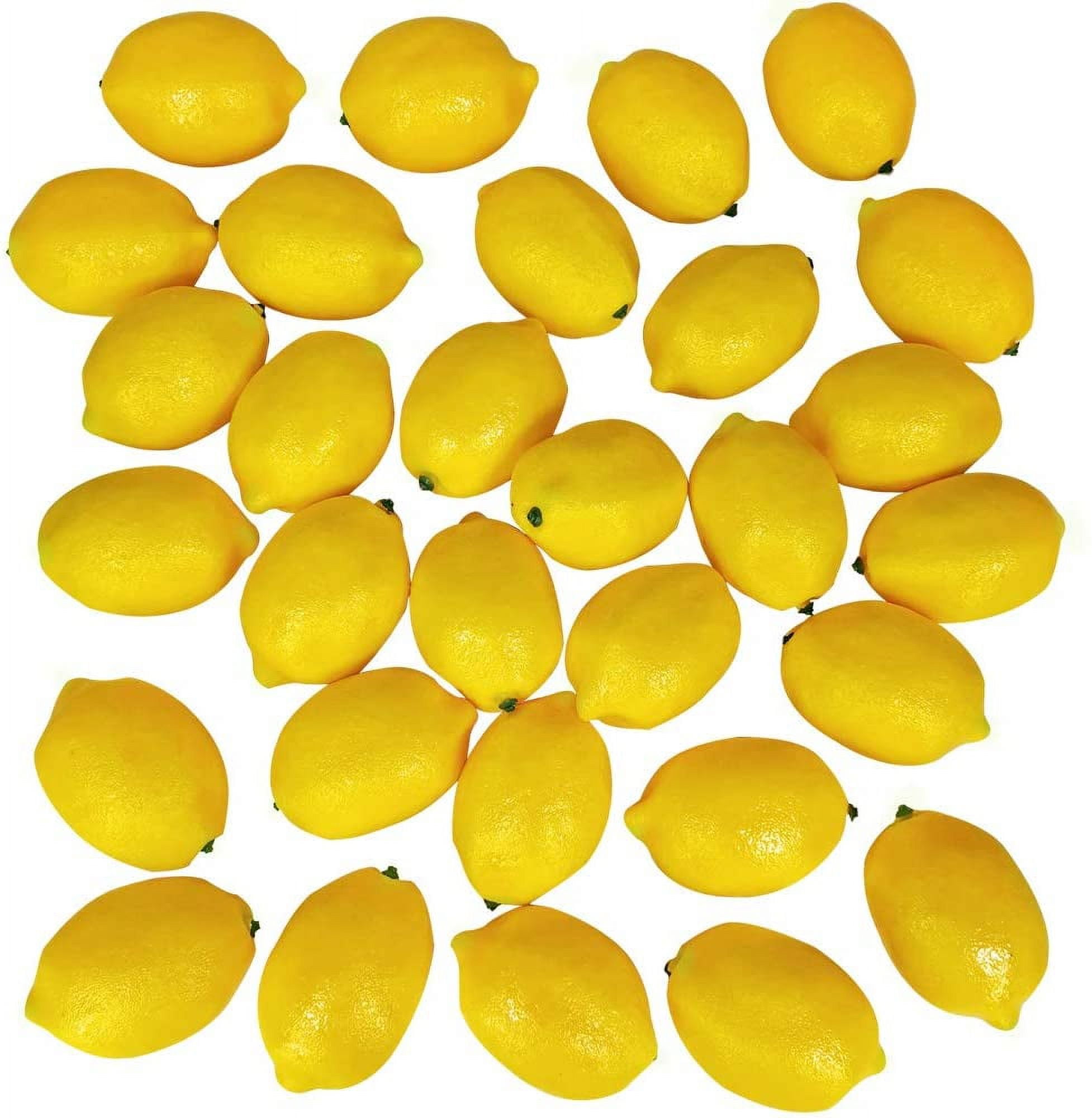 30 Pack Faux Yellow Lemons Artificial Fruits Fake Lemons Lifelike ...