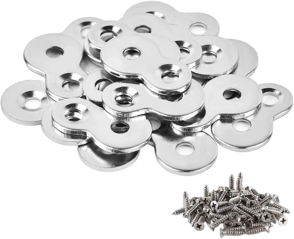 30 Pack Figure 8 Steel Desk Top Fastener Clip with Screws - Heavy Duty ...