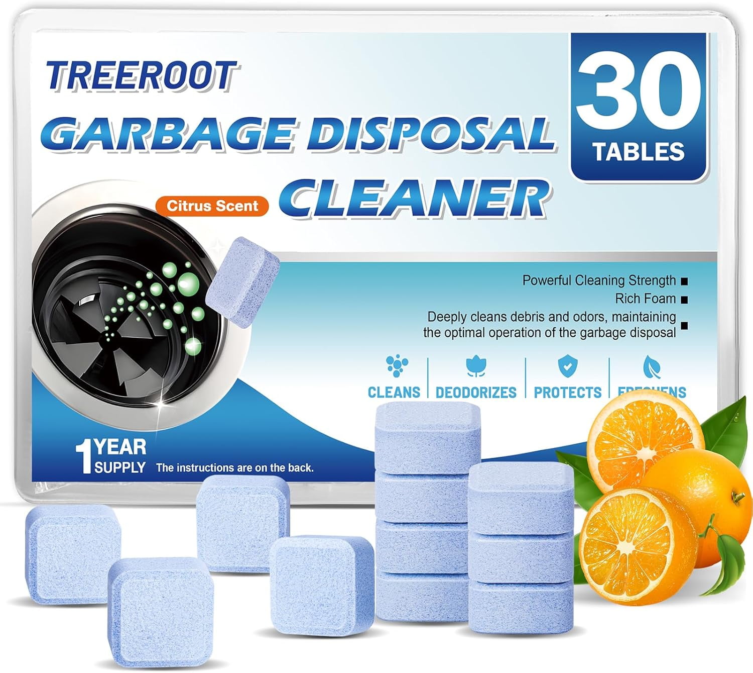 30 Pack Garbage Disposal Cleaner Tablets, Deodorizer, Foaming Sink ...