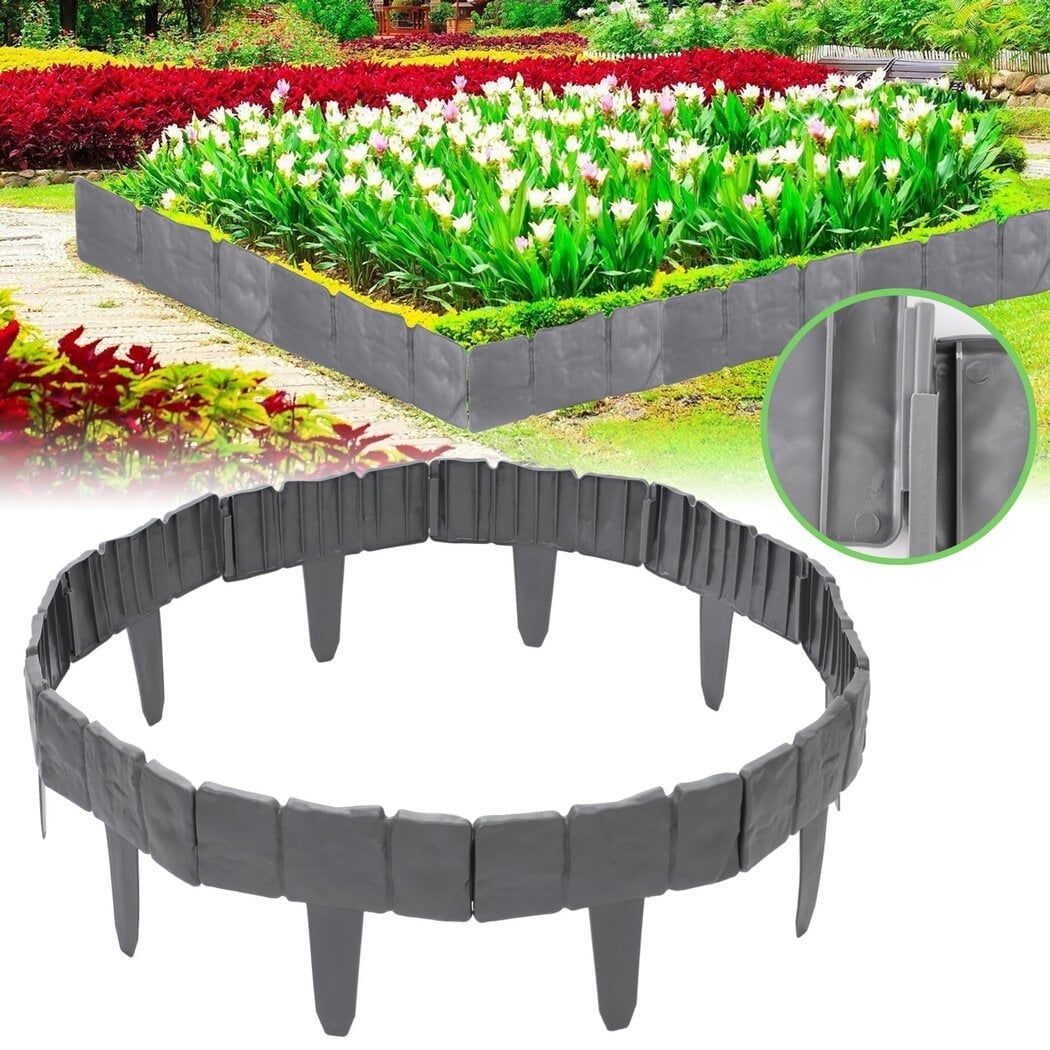 30-Pack Garden Edging Borders, Plastic Garden Landscape Borders ...