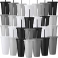 30 Pack Gradient Color Tumbler Cups with Straw and Lid, Reusable ...