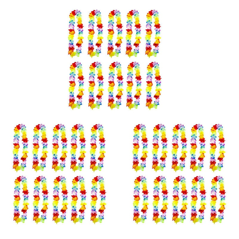 30 Pack Hawaiian Leis Flower Chains Tropical Flower Chain Perfect ...