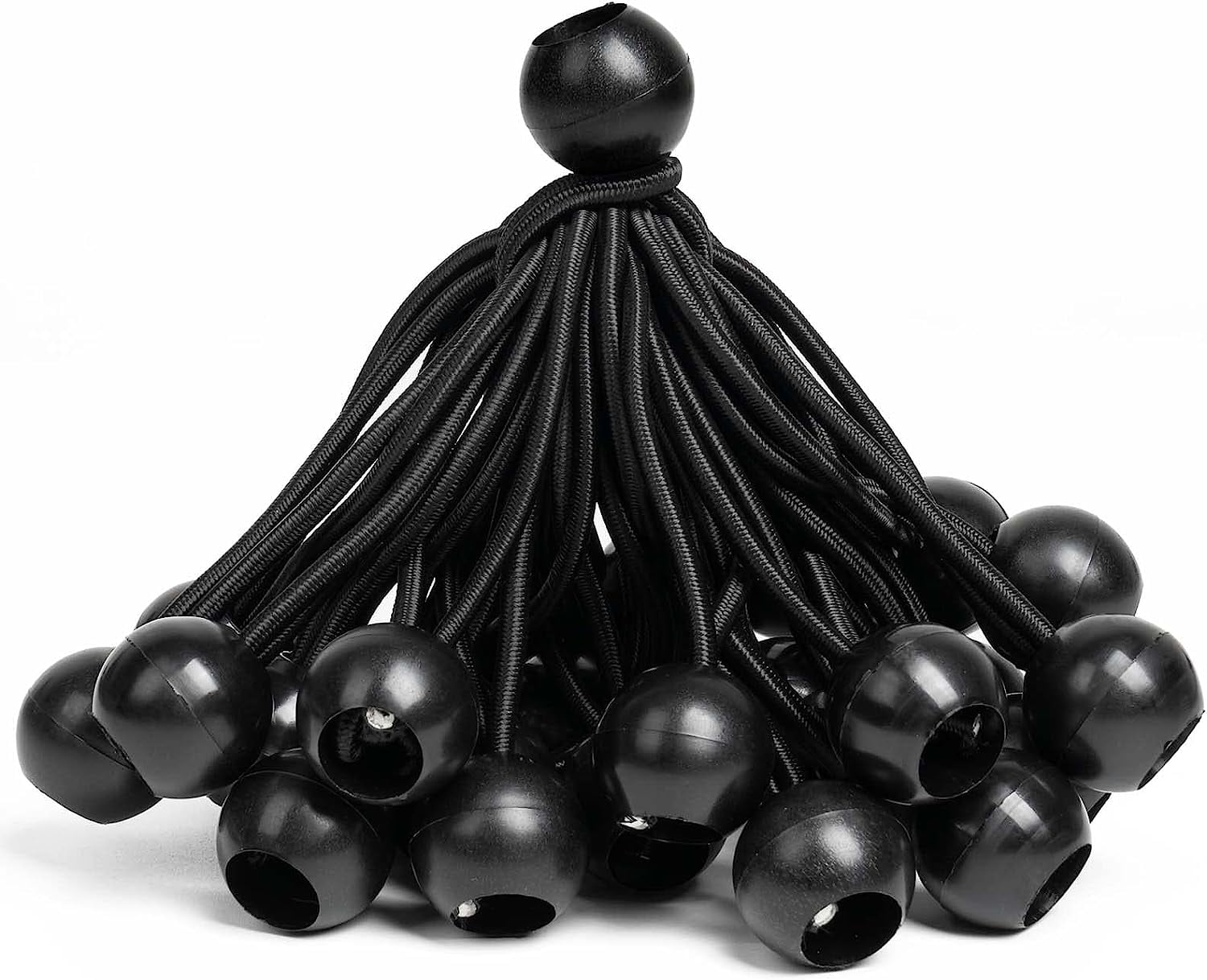 30-Pack Heavy Duty Ball Bungee Cords, 4-Inch Elastic Cord, Black ...