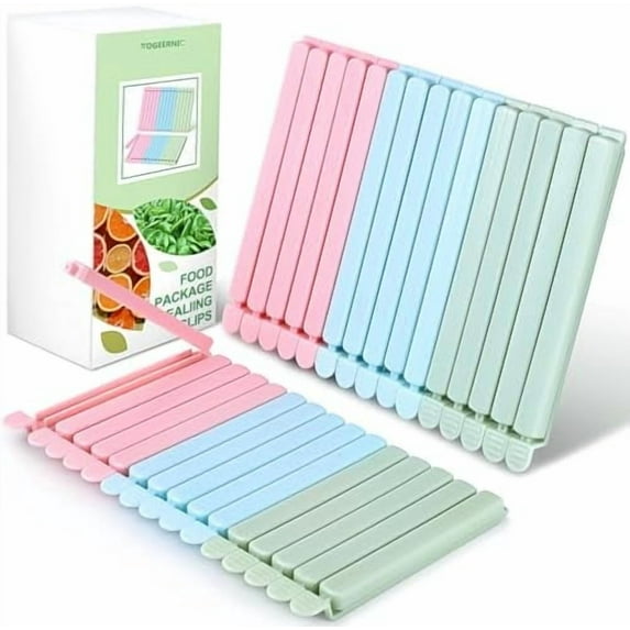 30-Pack Heavy-Duty Food Storage Bag Clips, Reusable Resealable Sealing ...