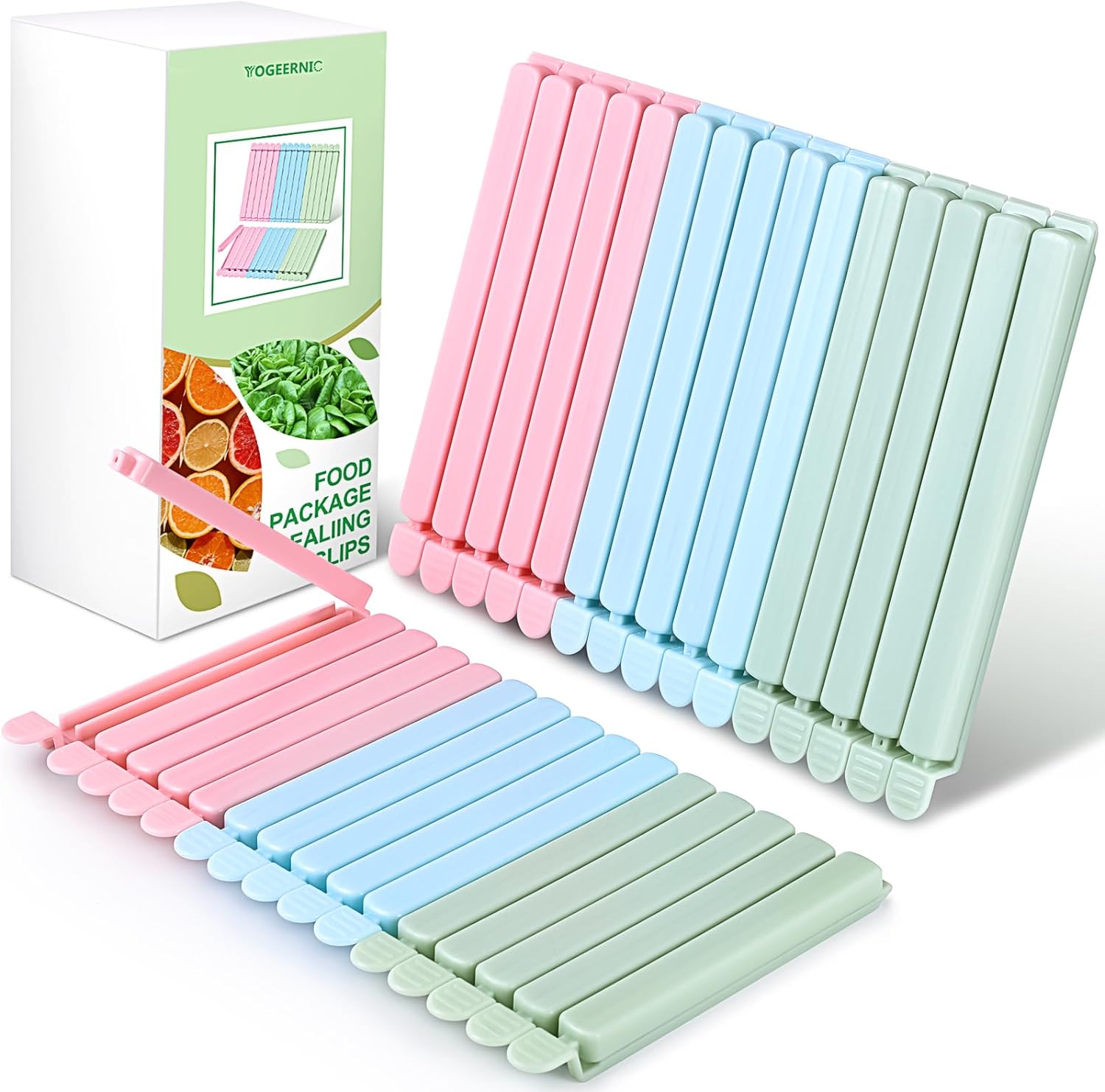 30-Pack Heavy-Duty Food Storage Bag Clips, Reusable Resealable Sealing ...