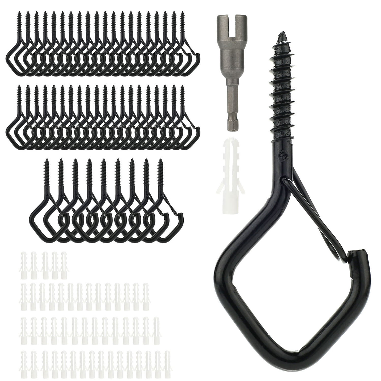 [30 Pack] Heavy Duty Metal Hooks for Outdoor Lights - Windproof Screw ...
