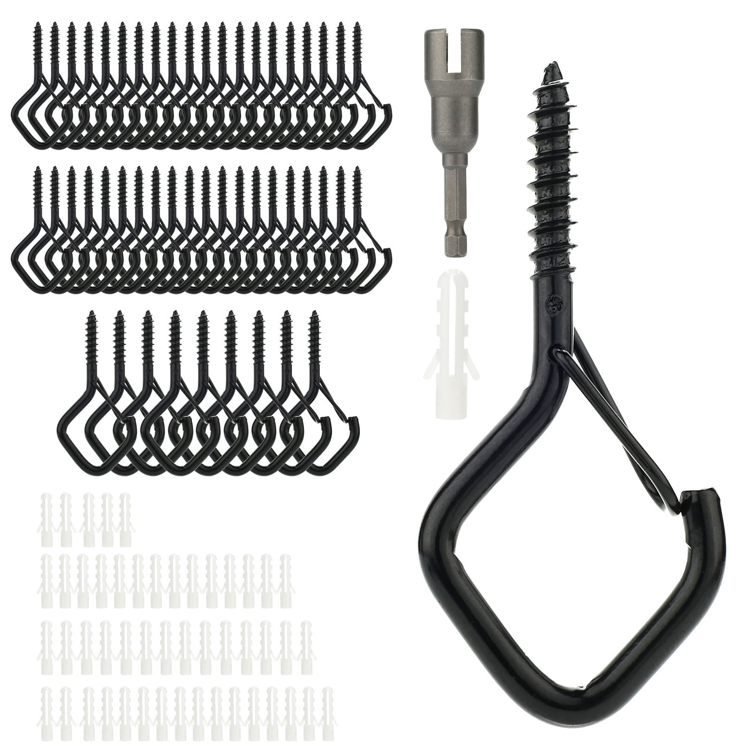 [30 Pack] Heavy Duty Metal Hooks for Outdoor Lights - Windproof Screw ...