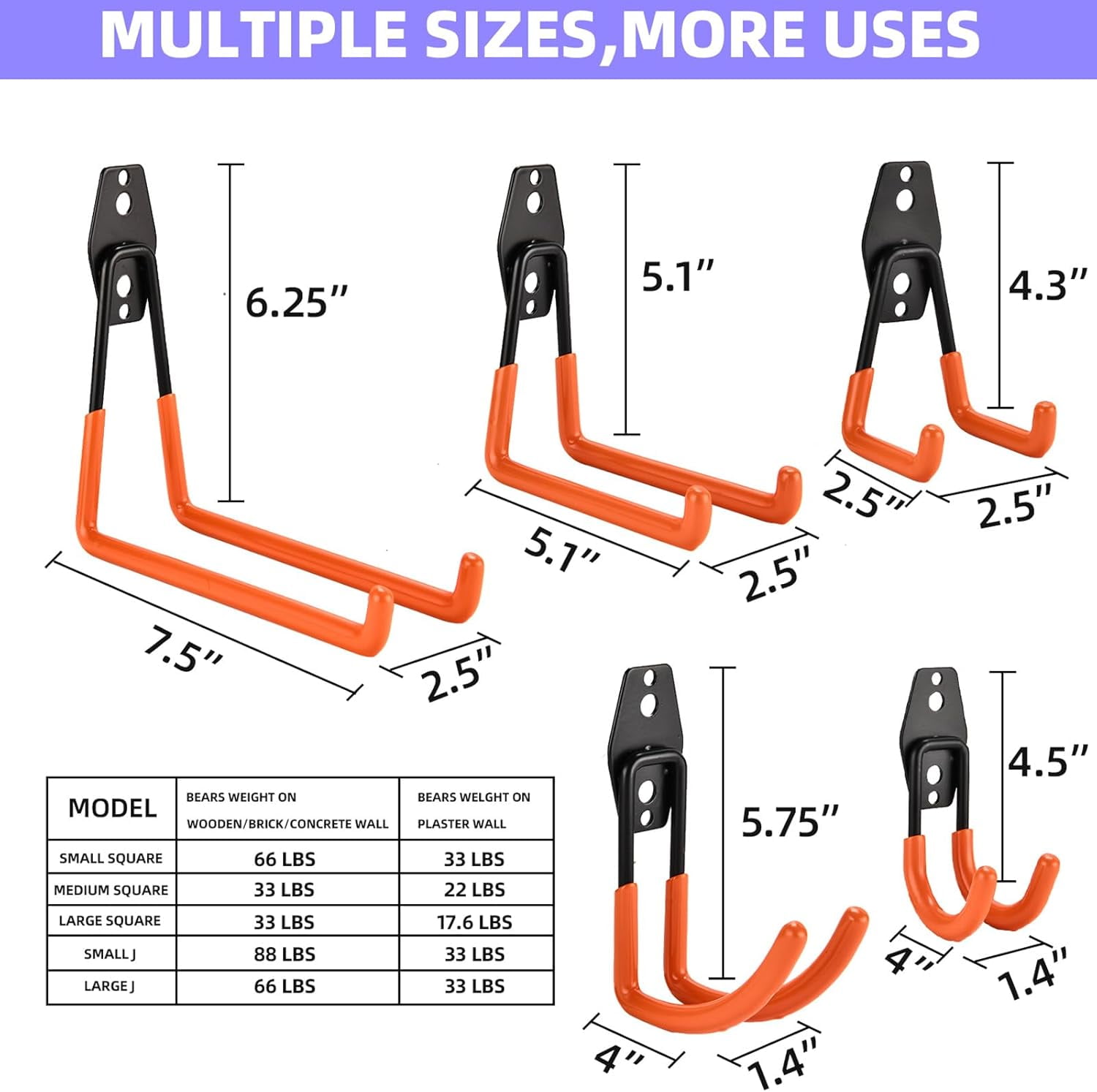 30 Pack Heavy Duty Steel Storage Hooks - Wall Mount Garage Hanger ...