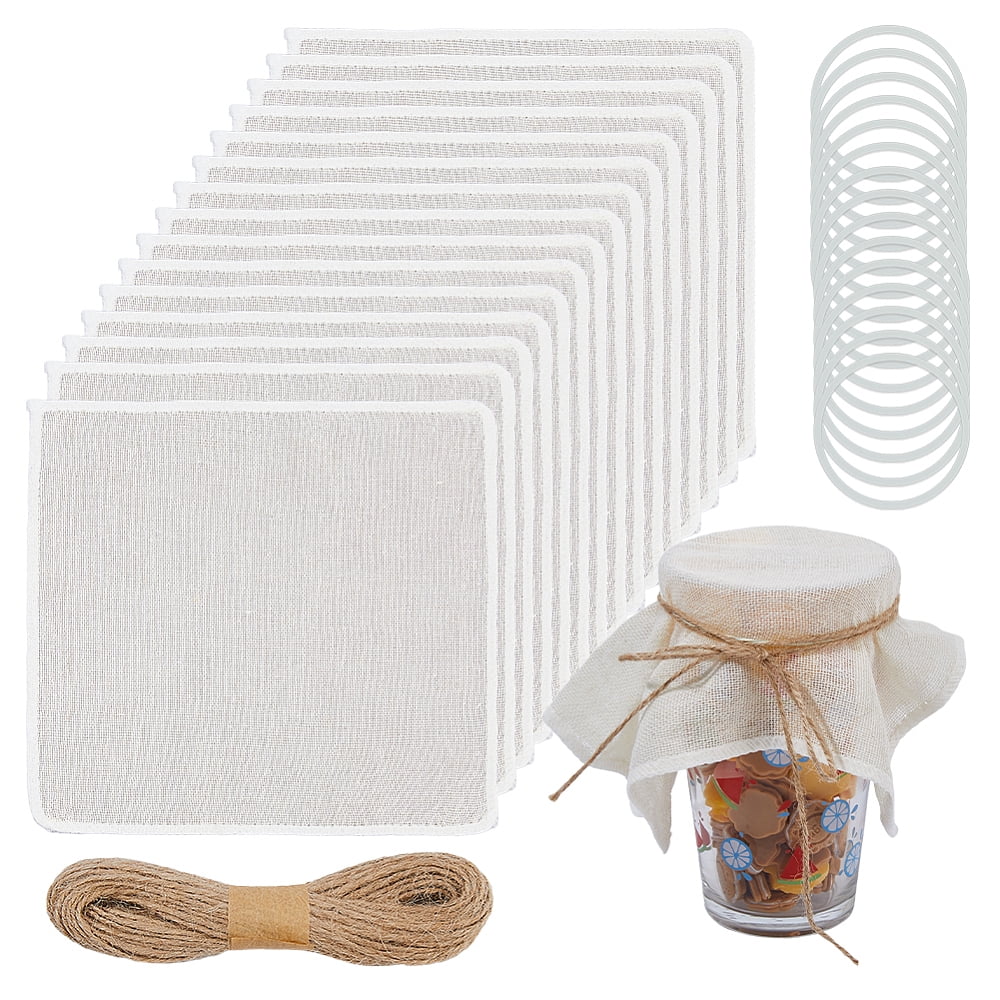 30 Pack Jar Cover Cloth 9 Inch Unbleached Muslin Cloth Covers ...