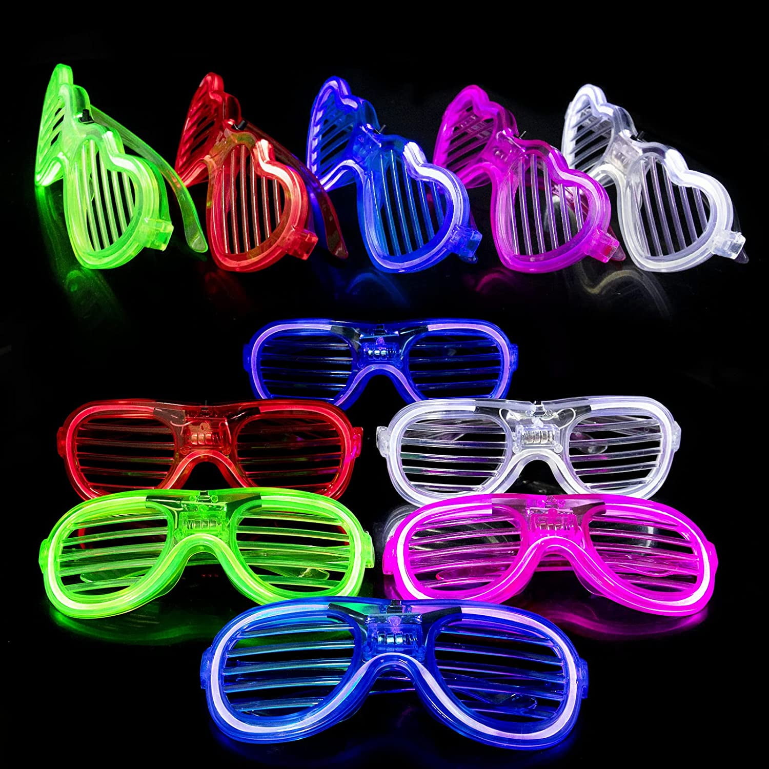 30 Pack LED Light Up Glasses - Christmas New Years Eve Party Favors,5 ...
