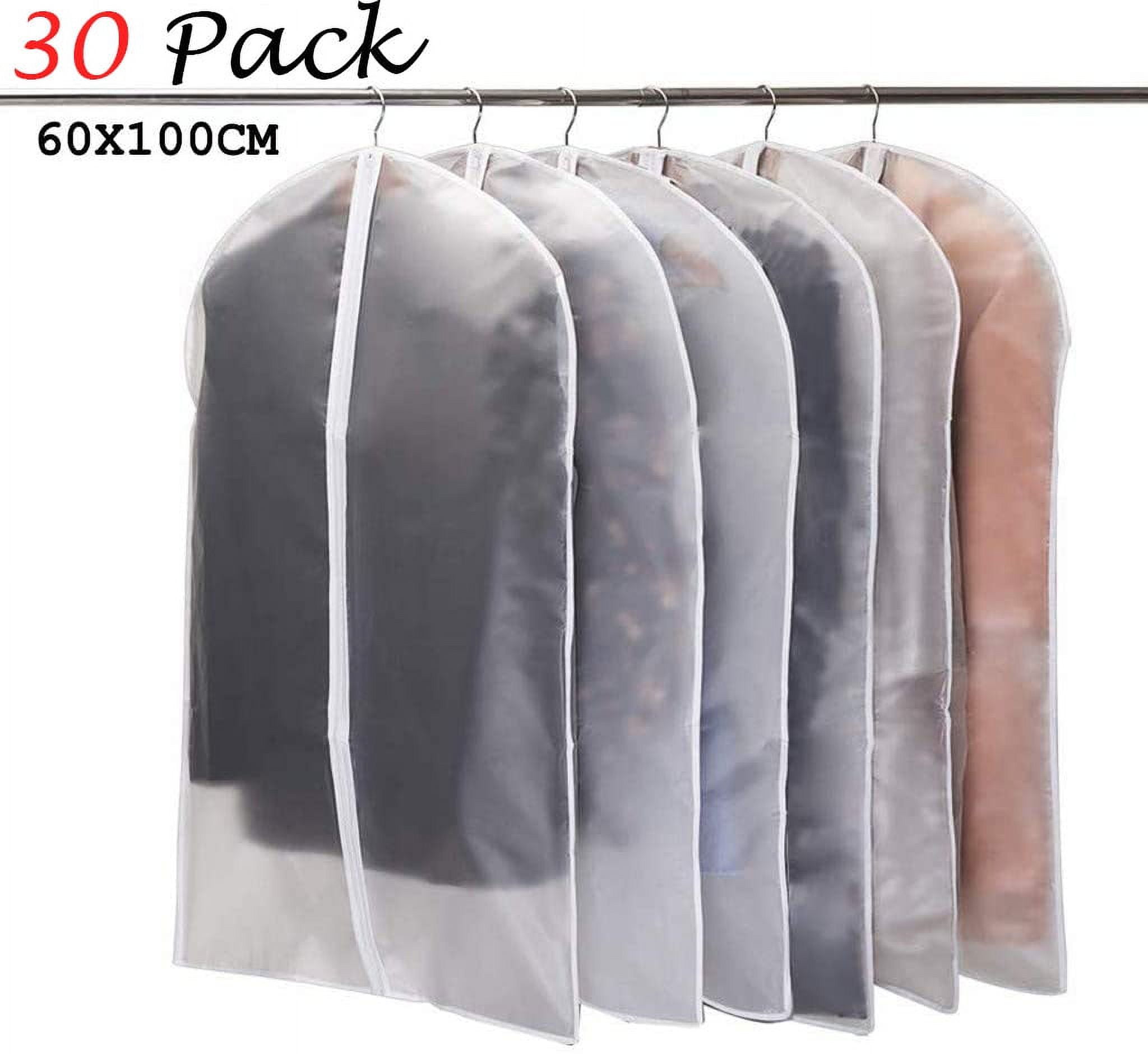 30 Pack Large Clear Garment Bags-Moth Proof Garment Bags,Garment Cover ...