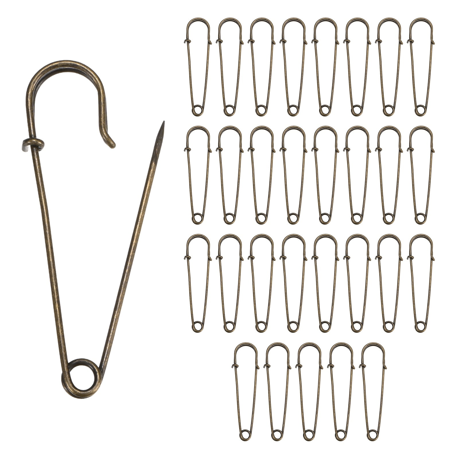 30-Pack Large Safety Pins, 2.5" Spring Lock Pins Blanket Bulk Pins for ...